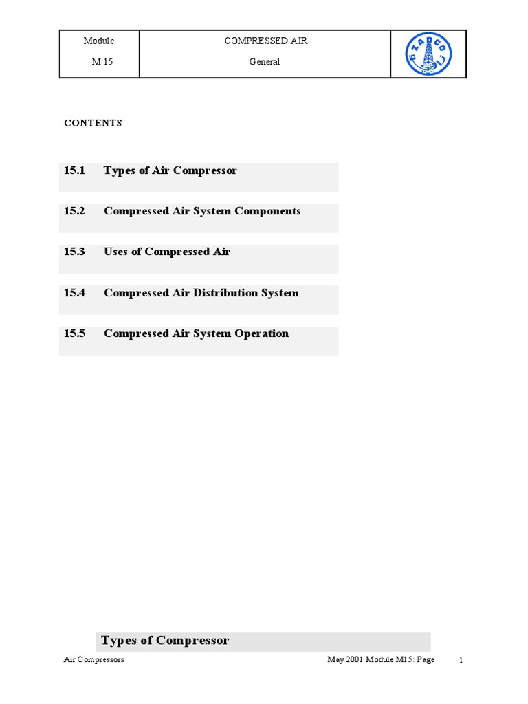 Types of Air Compressors Explained | PDF | Pump | Actuator