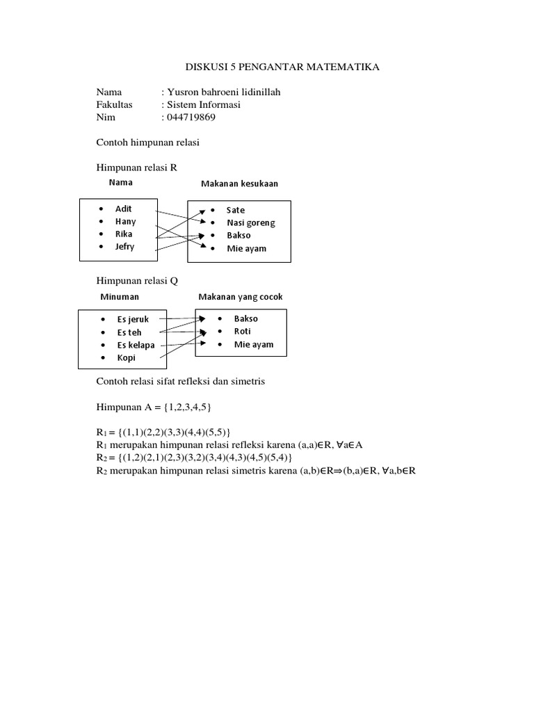 Diskusi 5 Pengantar Matematika PDF | PDF