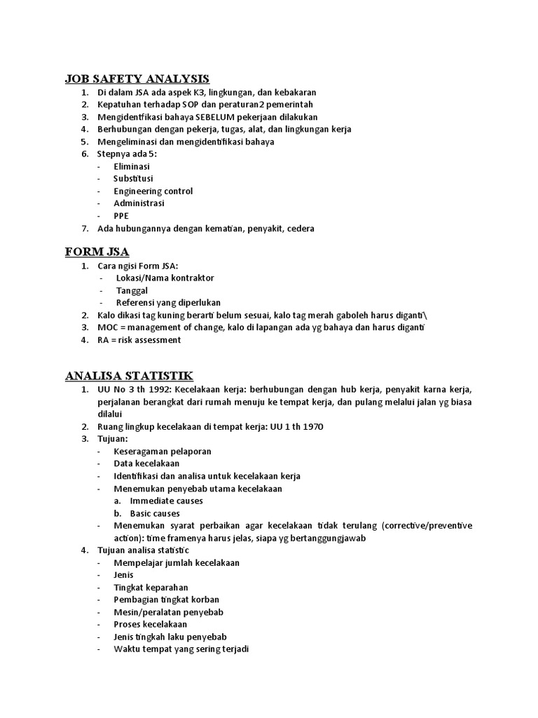 Job Safety Analysis | PDF