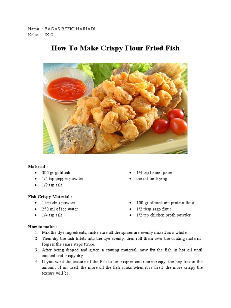 How To Make Crispy Flour Fried Fish | PDF