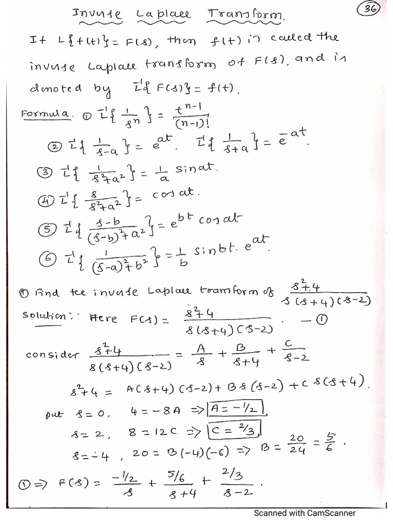 Inverse Laplace transform problems | PDF