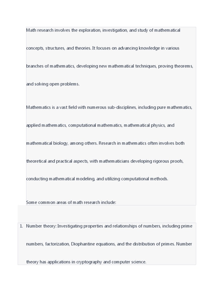 Math Research | PDF | Mathematics | Mathematical Analysis