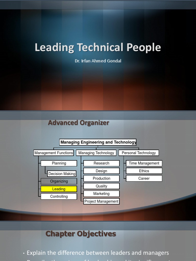 Lec 3 Leading Technical People PDF | PDF | Leadership | Motivational
