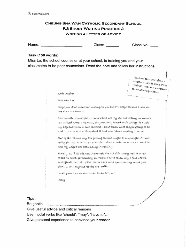 Writing A Letter of Advice (Modal Verbs) PDF | PDF