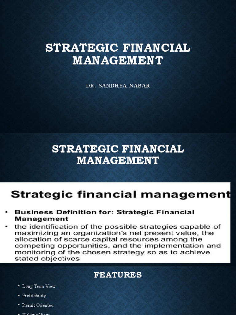 Strategic Financial Management - Intro | PDF | Business | Financial Capital