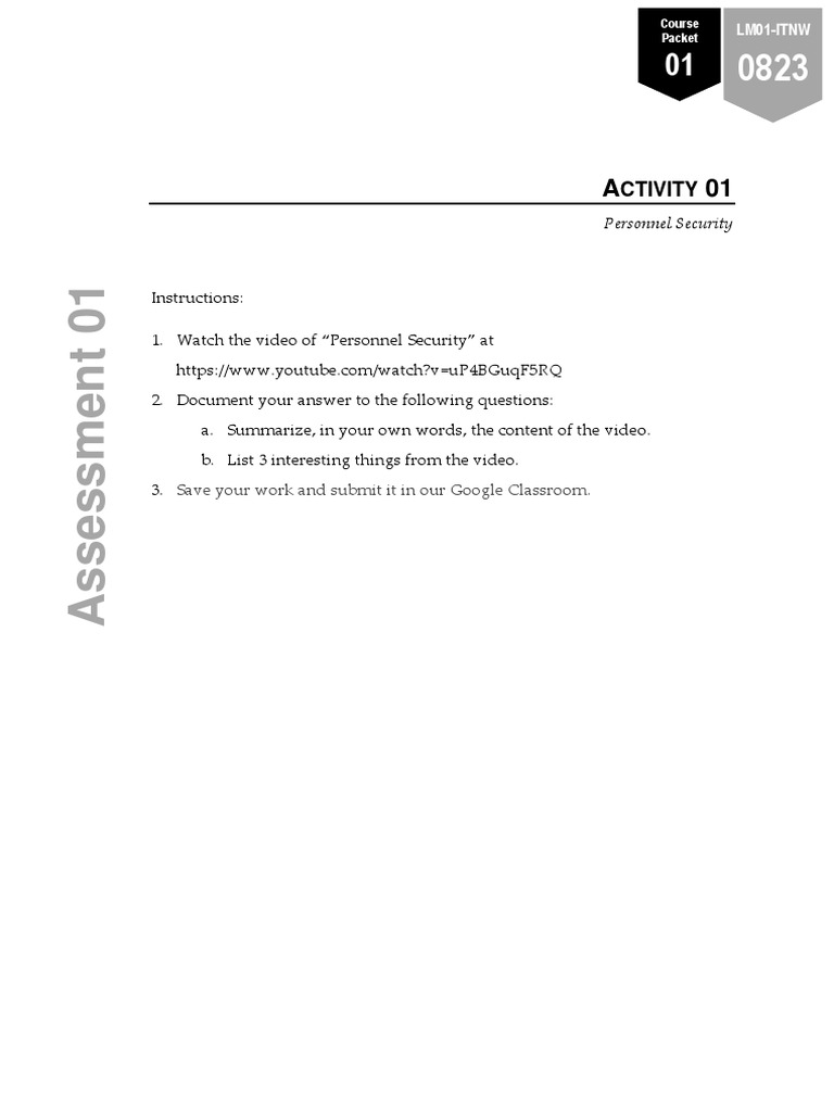 Activity 01 | PDF