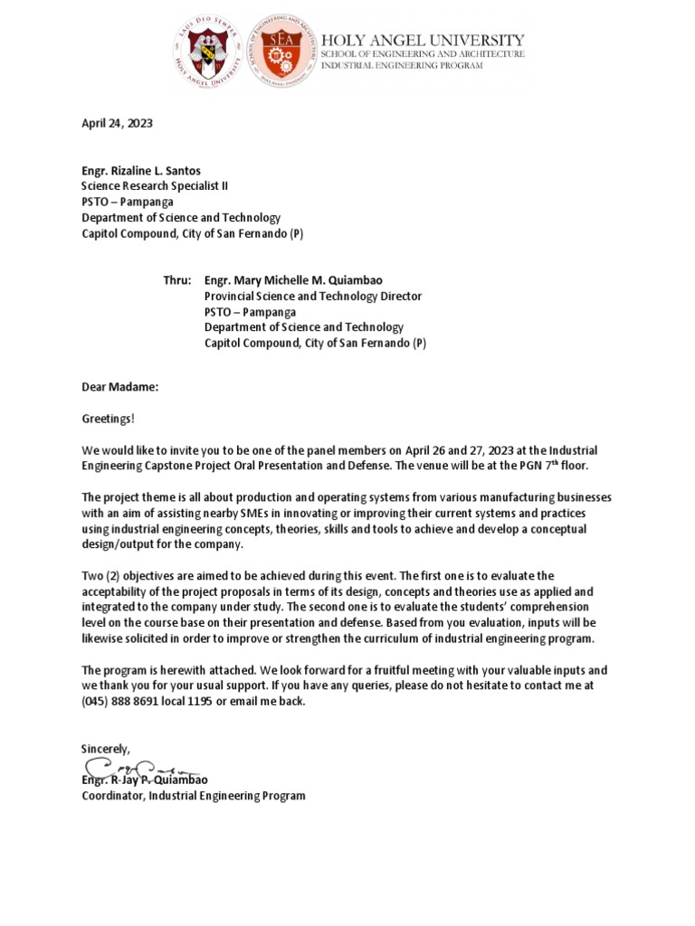 Santos Panel Letter | PDF