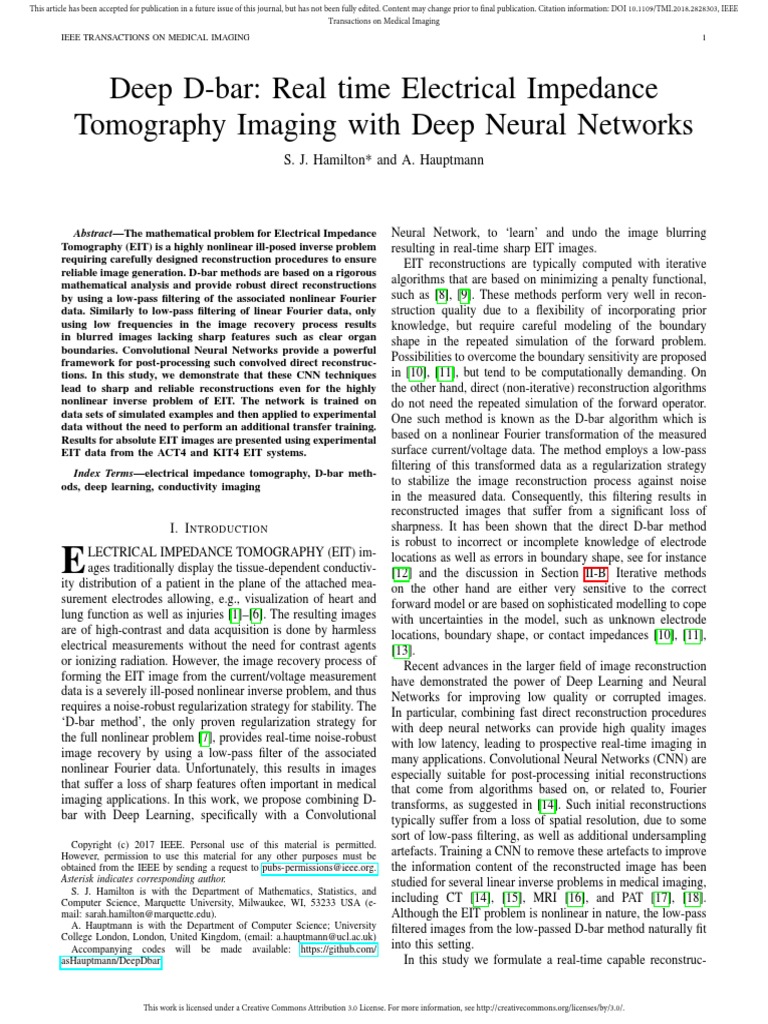 Deep D-Bar - Real-Time Electrical Impedance Tomography Imaging With ...