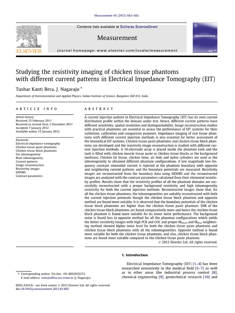 Studying The Resistivity Imaging of Chicken Tissue Phantoms With ...
