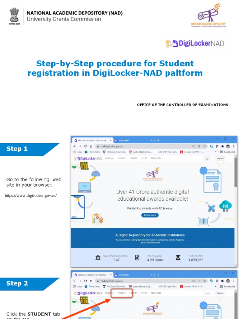 Step by Step Procedure For Digital Locker Registration PDF | PDF
