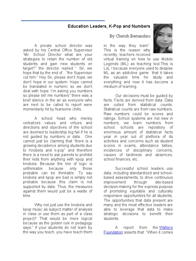 Teacher's Written Article For Publishing | PDF