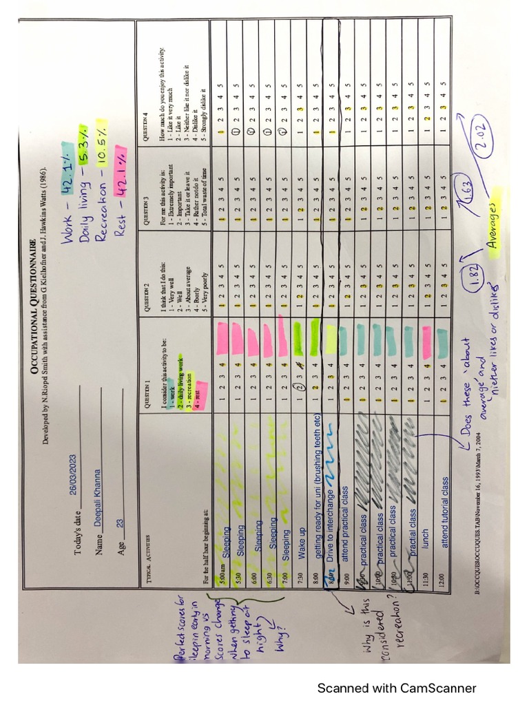 OQ Score Sheet 2 PDF | PDF