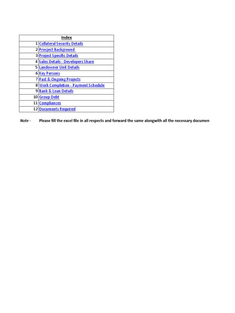 Project Details Format Pdf Loans Debt