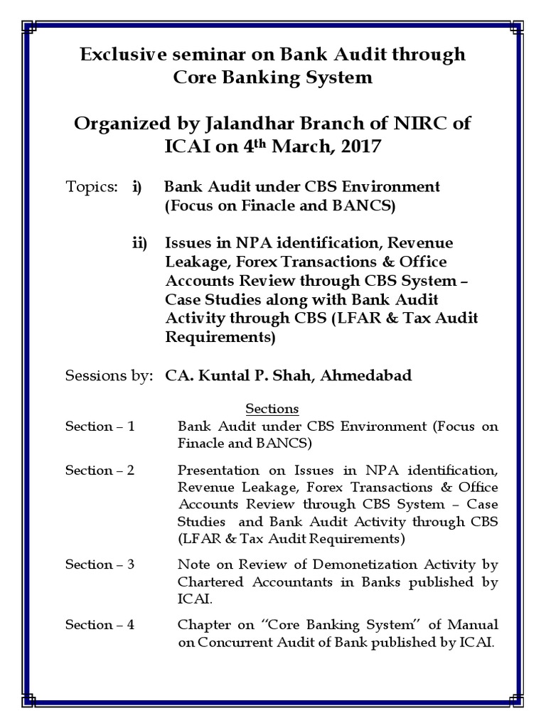 Audit Through CBS | PDF | Cheque | Debits And Credits Audit Through CBS | PDF | Cheque | Debits And Credits