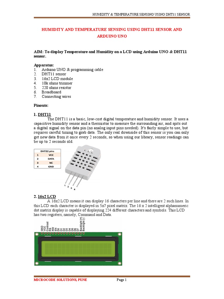 DHT11 Sensor with Arduino Guide | PDF | Arduino | Computer Engineering