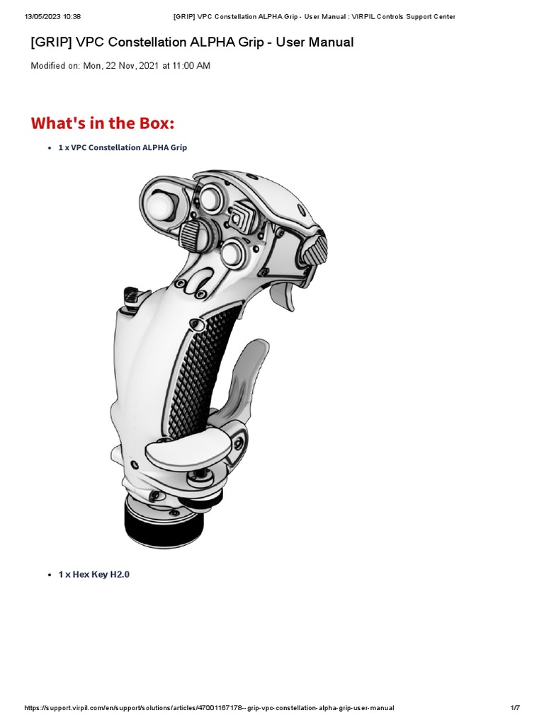 (GRIP) VPC Constellation ALPHA Grip - User Manual - VIRPIL Controls ...
