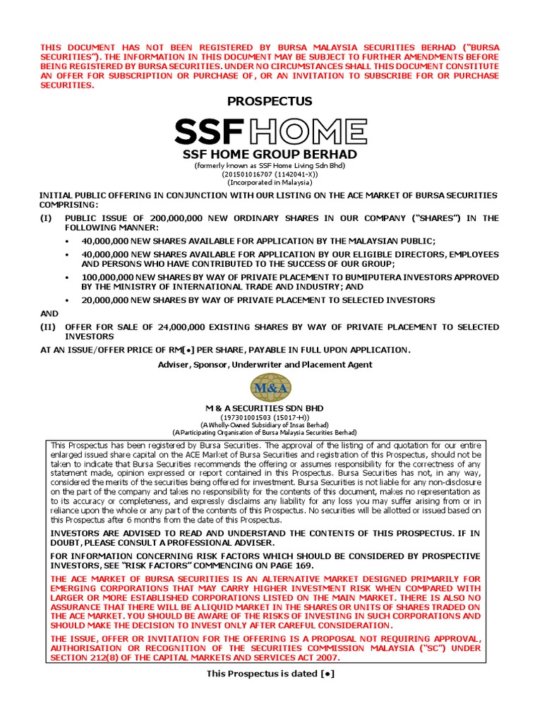 Appendix D-1 - Draft Prospectus Exposure | PDF | Initial Public ...