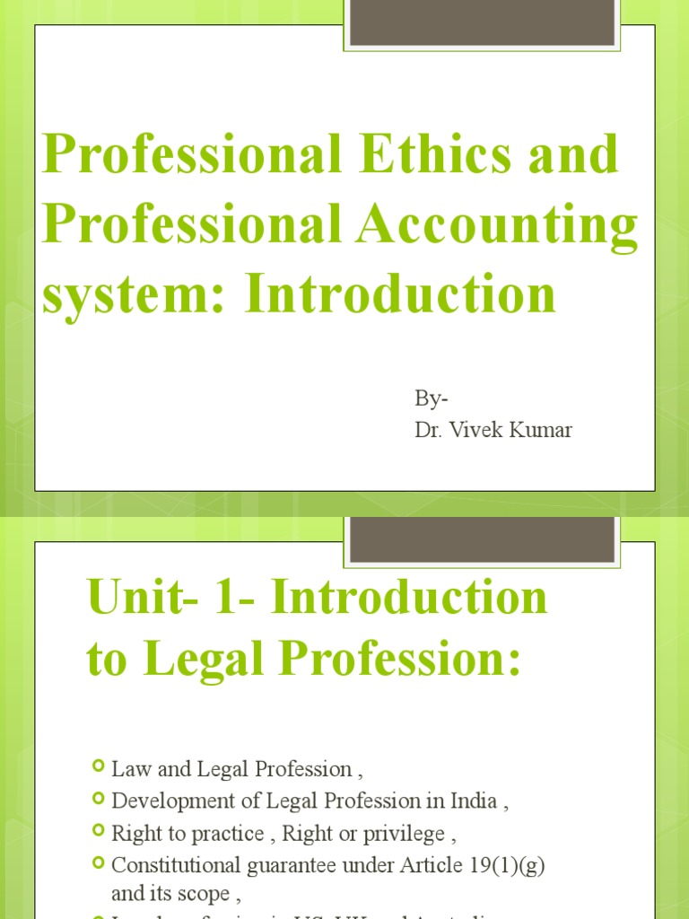 Unit-1, Introduction- Legal Prof. Ethics.pptx | PDF