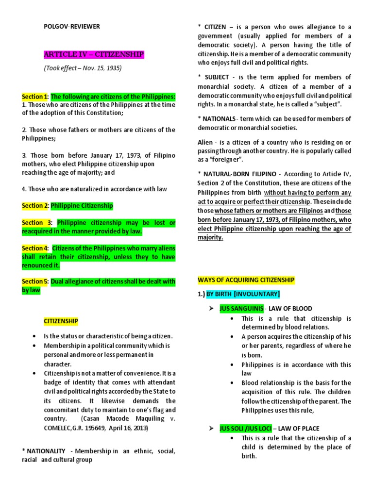 Article Iv & V Reviewer | PDF