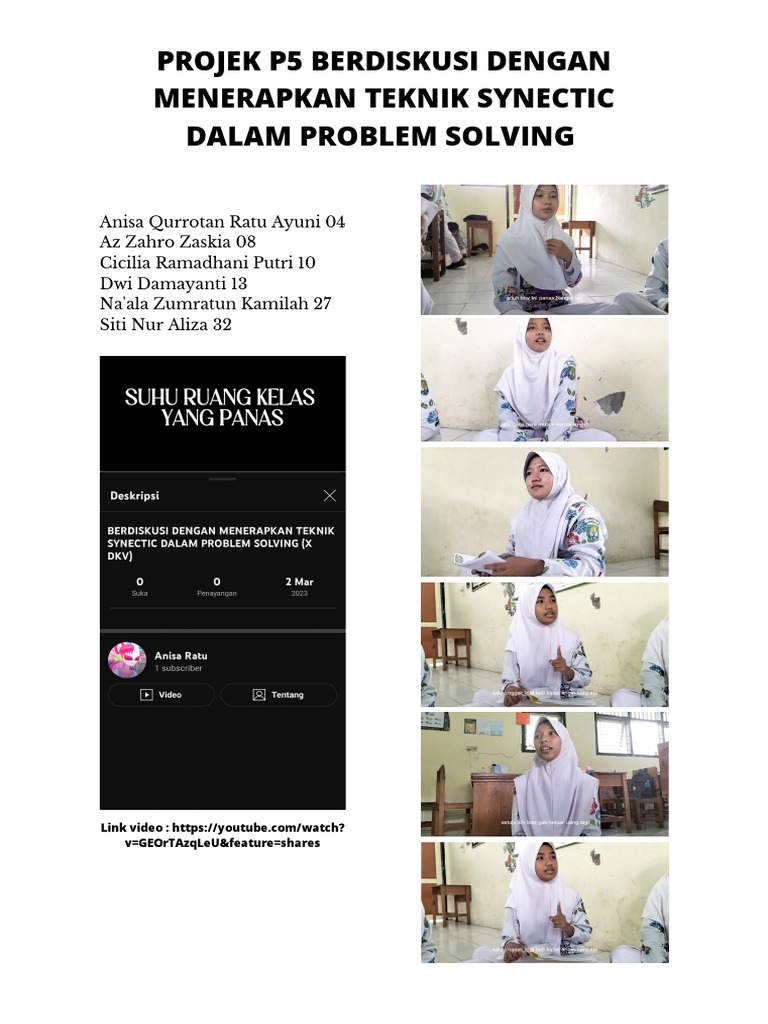Projek P5 Berdiskusi Dengan Menerapkan Teknik Synectic Dalam Problem Solving | PDF