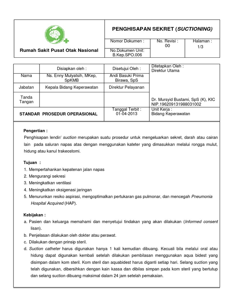 New SOP Suction | PDF