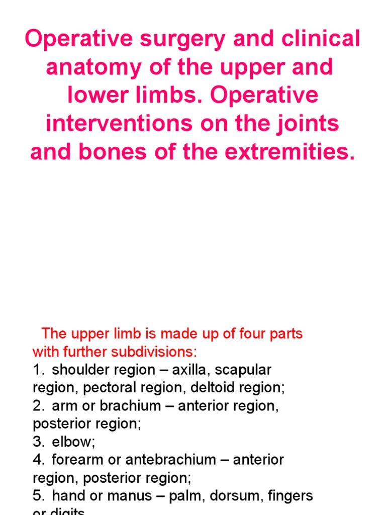 Operative Surgery and Clinical Anatomy of the Upper and Lower Limbs ...