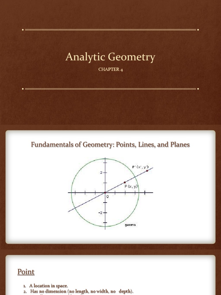 Chapter 4 Fundamentals Of Analytic Geometry Pdf Line Geometry Cartesian Coordinate System