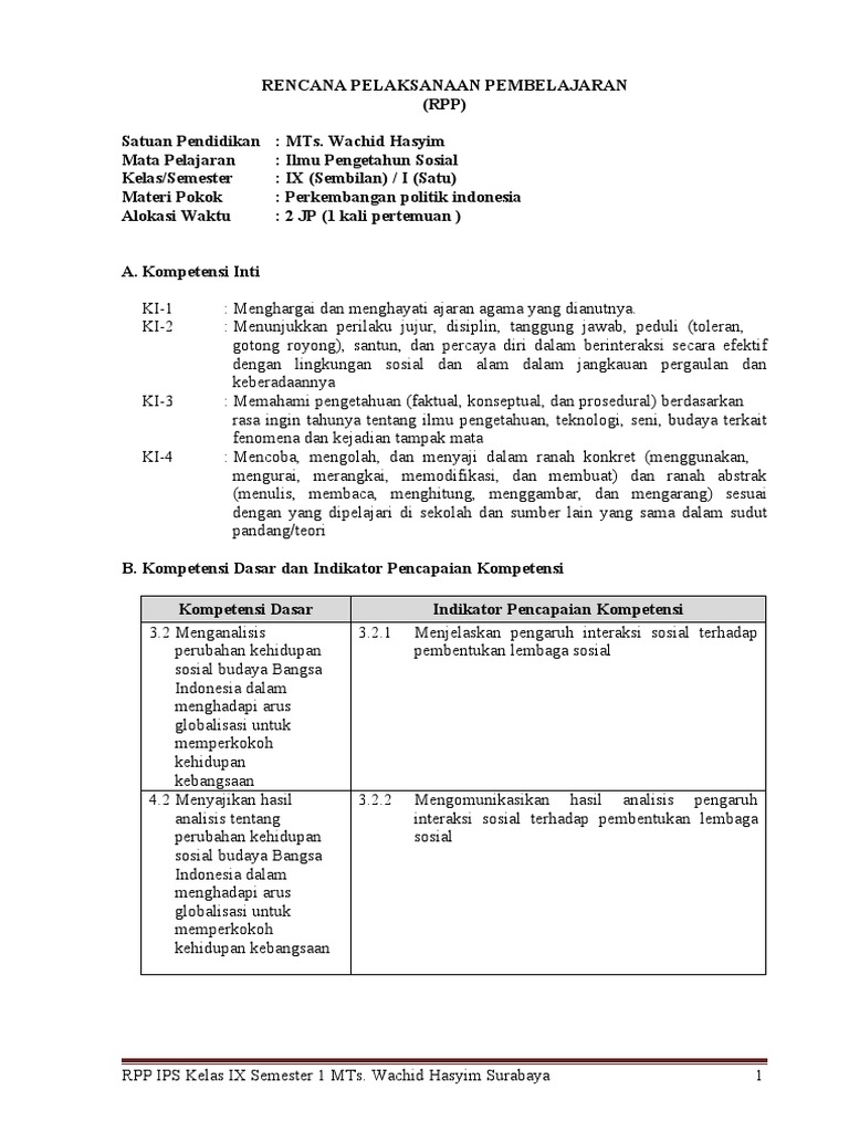 RPP Ips KLS-9 | PDF
