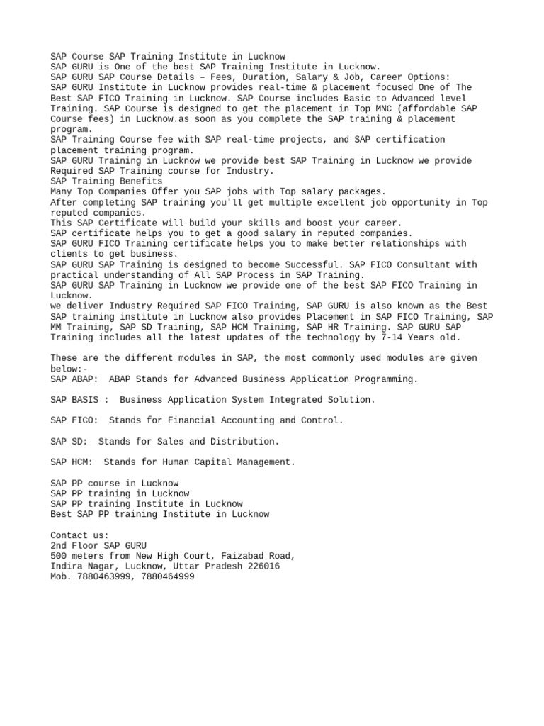 Sap Training | PDF | Business | Economies