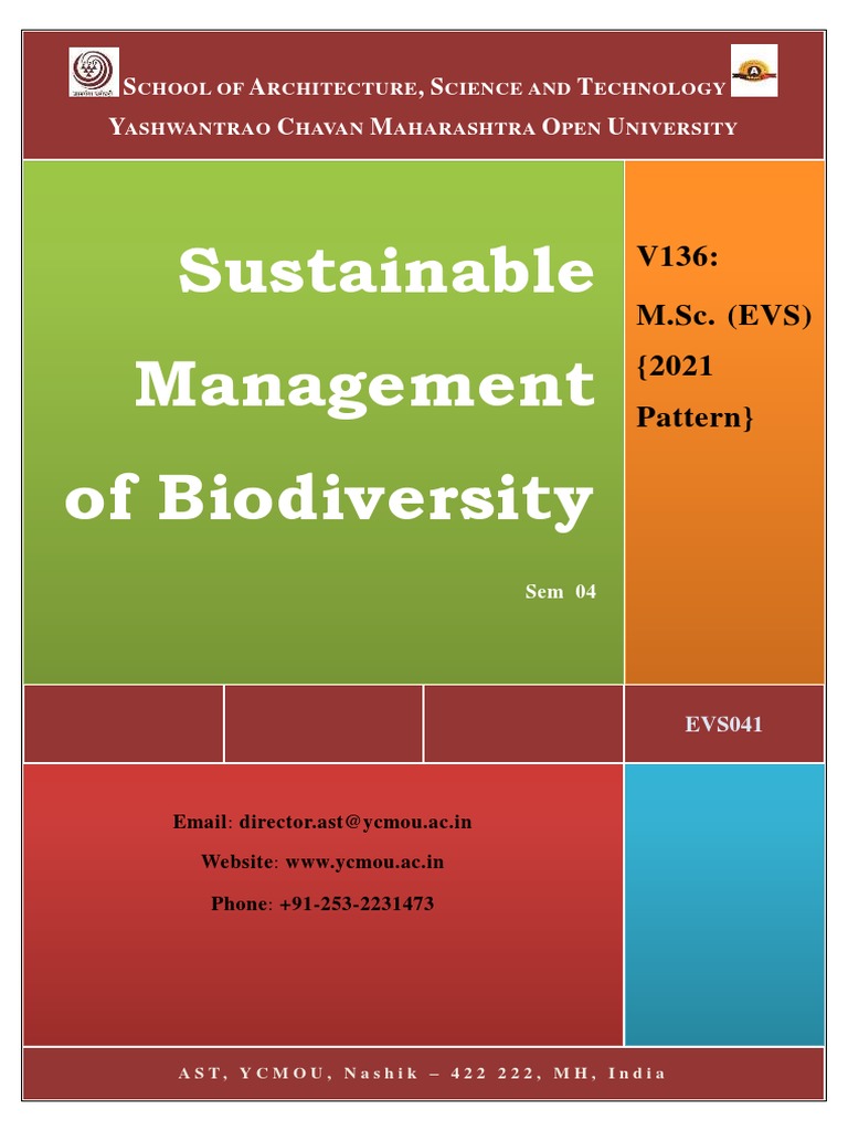 EVS041 - Sustainable Management of Biodiversity PDF | PDF | Biodiversity | Ecosystem