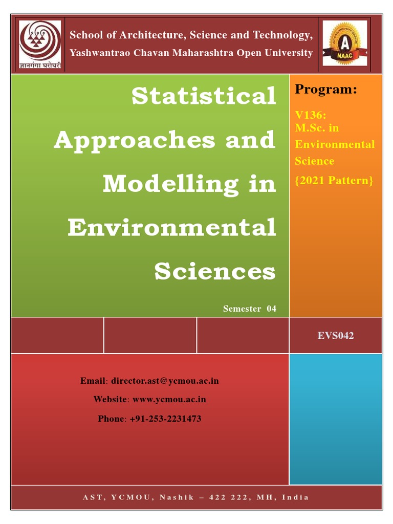 Evs042 Statistical Approaches And Modelling In Environmental Sciences