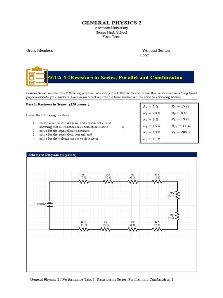 PETA | PDF | Series And Parallel Circuits | Resistor