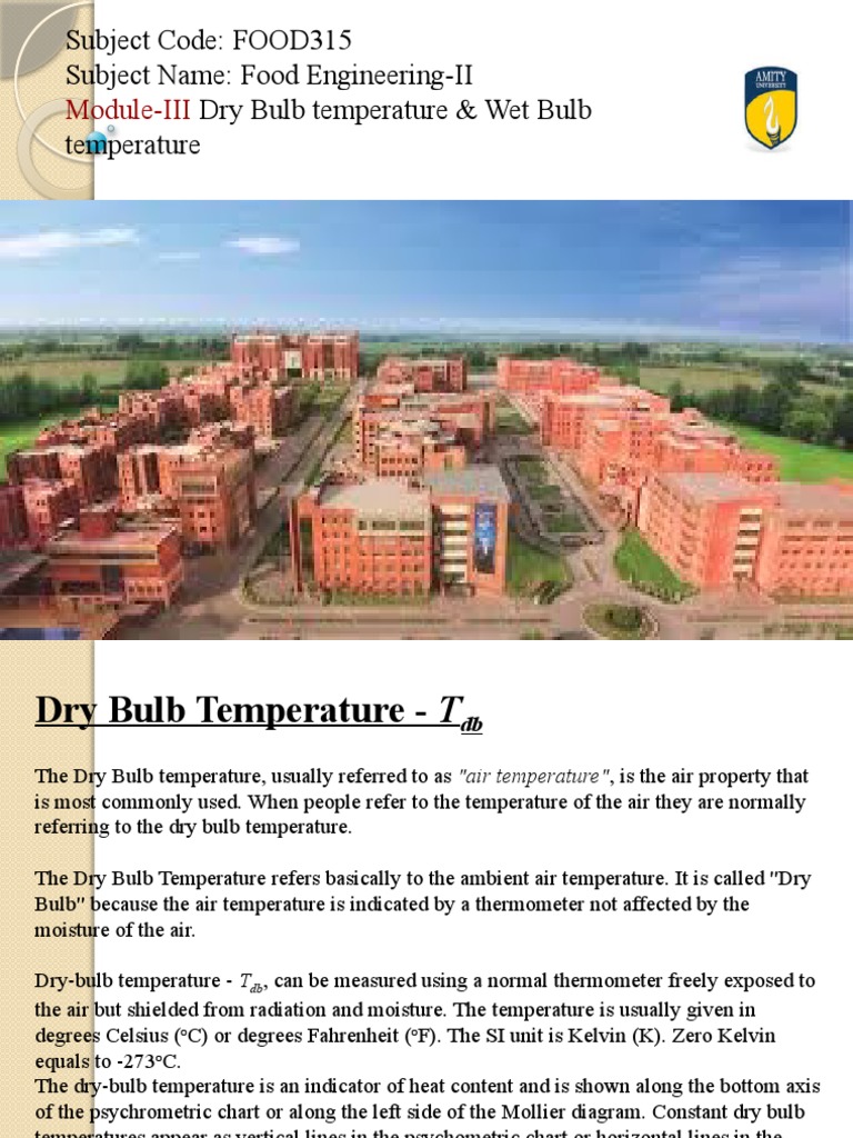 Dry and Wet Bulb Temperature Overview | PDF