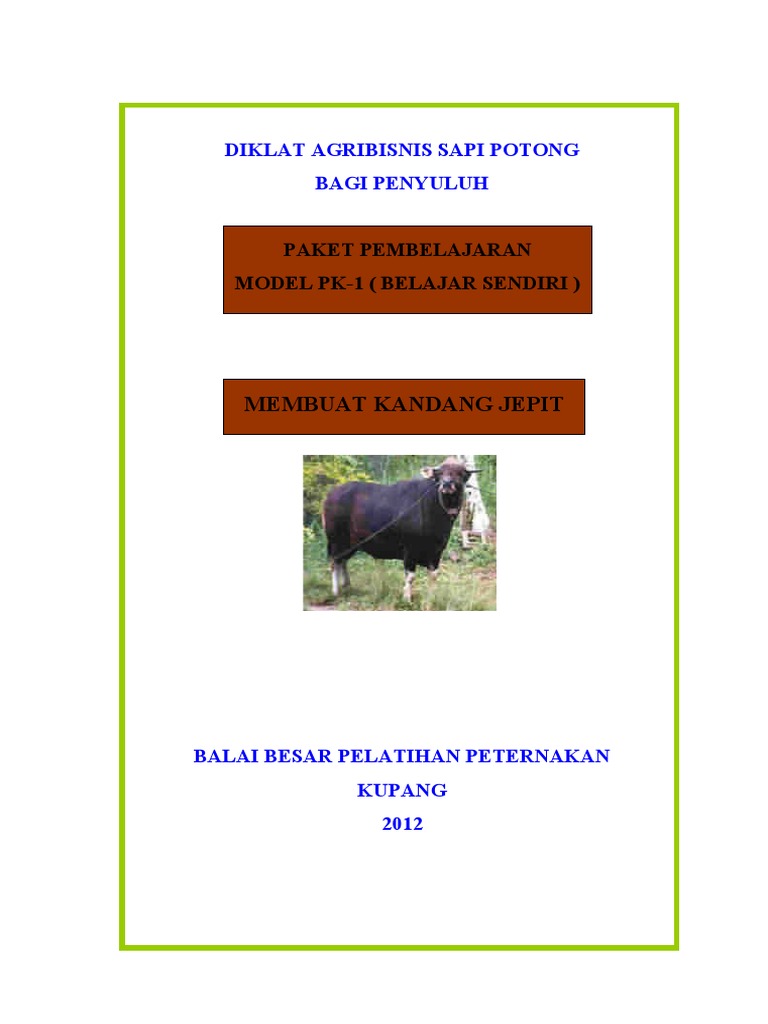 Panduan Membuat Kandang Jepit Sapi | PDF