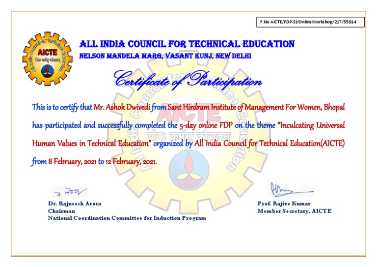 Aicte Certificate | PDF