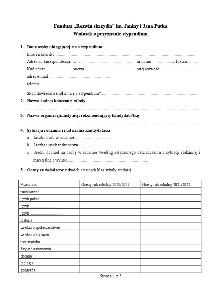 Fundusz-Rozwin-Skrzydla Formularz Wniosku 2022 | PDF Fundusz-Rozwin-Skrzydla Formularz Wniosku 2022 | PDF