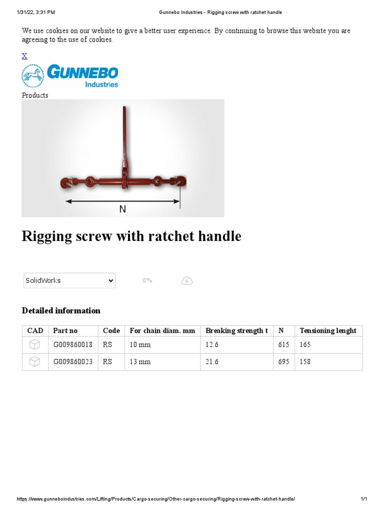 Gunnebo Industries - Rigging Screw With Ratchet Handle | PDF
