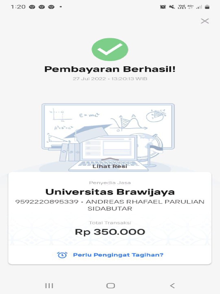 Bukti Bayar Pendaftaran PDF | PDF