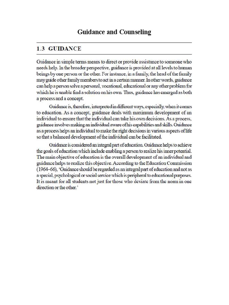 Guidance and Counseling Objectives Explained | PDF | Schools ...