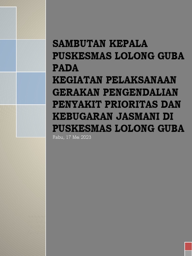 Pengendalian Penyakit di Puskesmas Lolong Guba | PDF