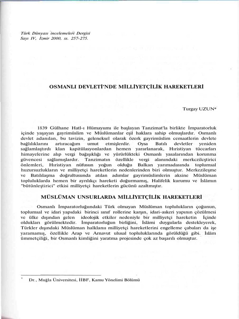 Osmanli Devlet - 'Nde M - LL - Yet - L - K Hareketler - (#380139) - 406156 PDF | PDF