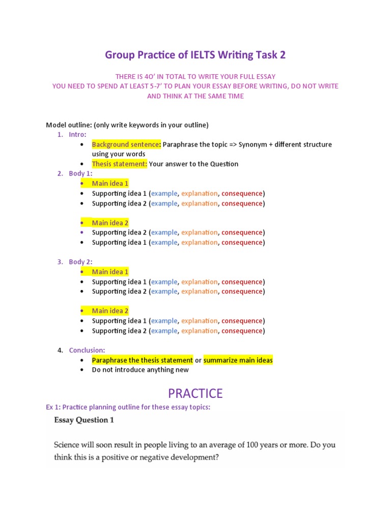 Group Practice of IELTS Writing Task 2 | PDF