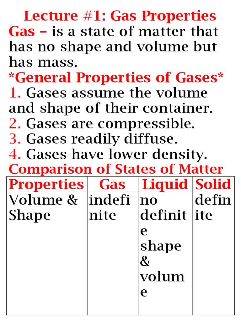 Lecture Gas Properties | PDF
