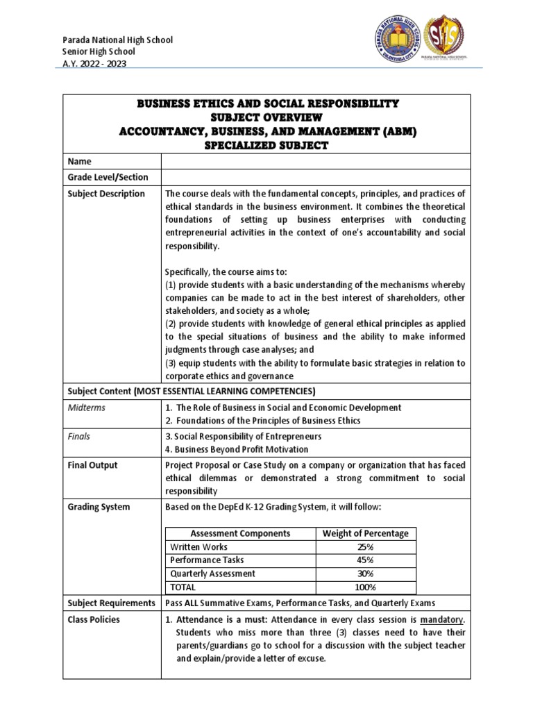 BESR Subject Overview | PDF