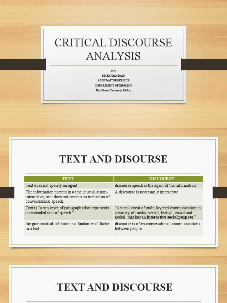 Critical Discourse Analysis | PDF | Discourse | Linguistics