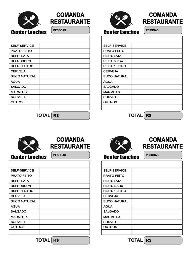Comanda restaurante self-service | PDF | Milkshake | Barba