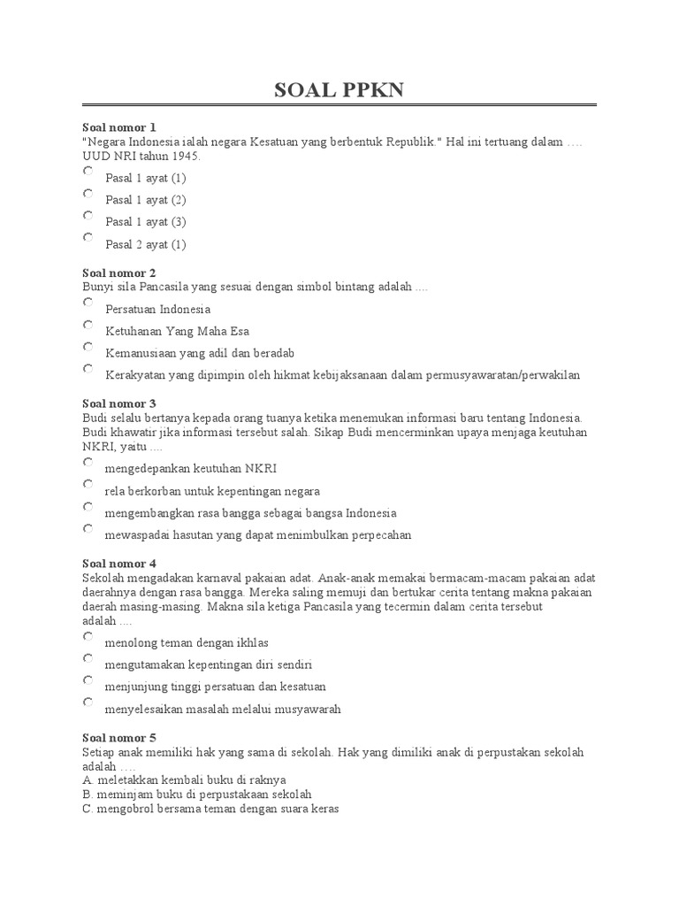 Soal PPKN | PDF