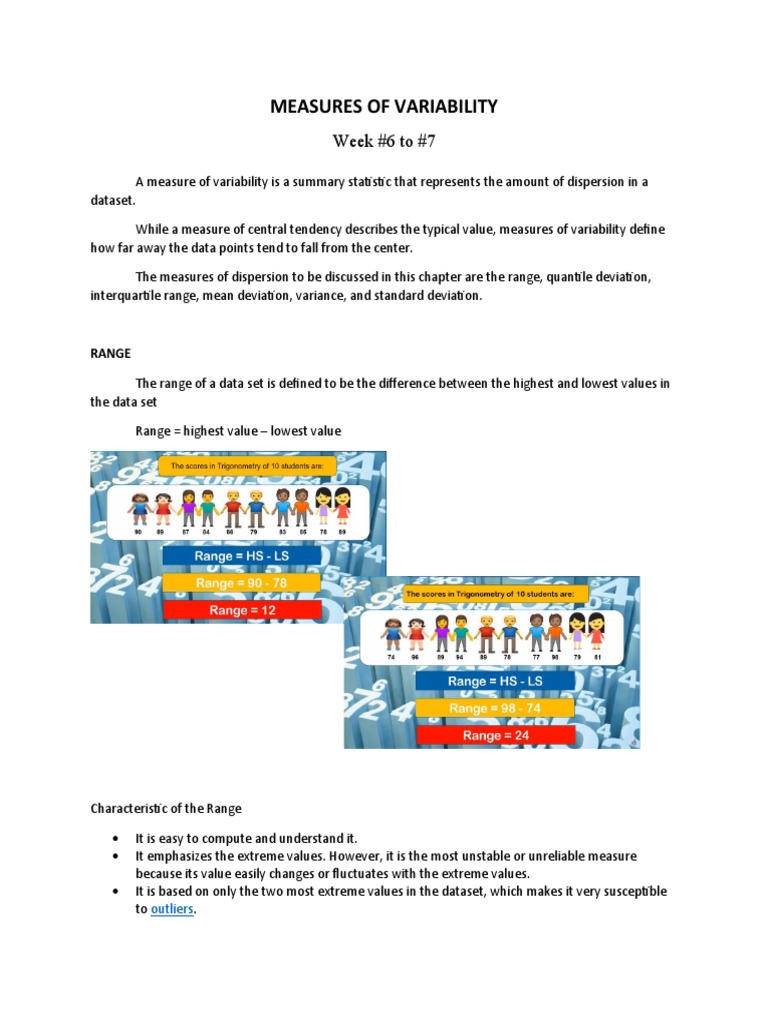 Measures of Variability | PDF | Variance | Standard Deviation