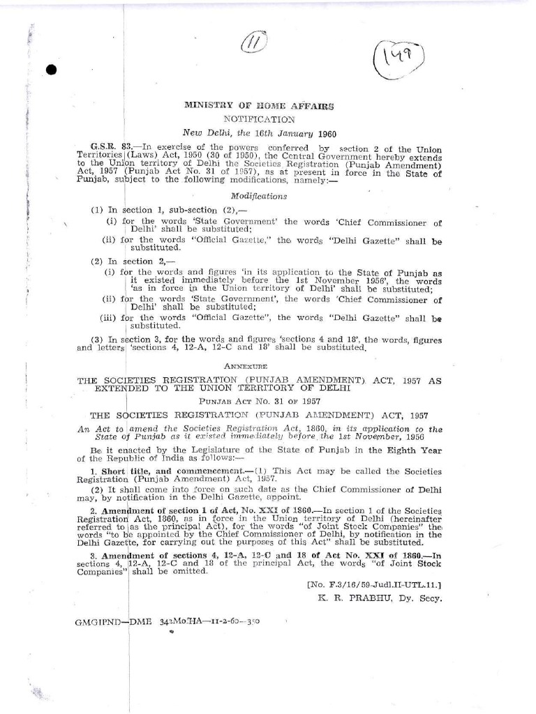 Societies Registration Amendment | PDF | Governance | Common Law