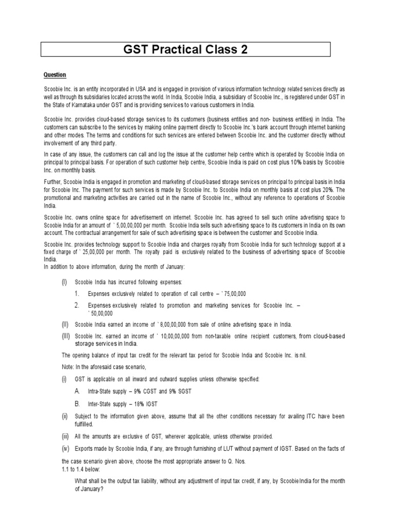 GST Pracital Class 2 | PDF | Value Added Tax | Taxes